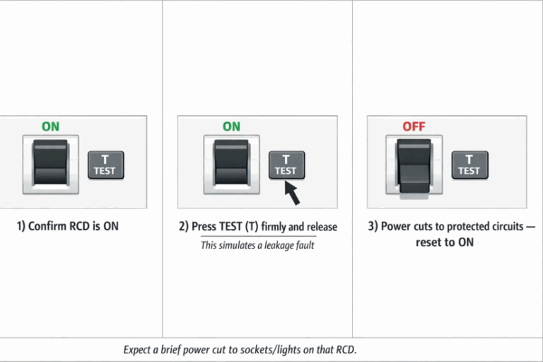 How to Test an RCD Safely: Test Buttons, Results, and When to Call an ...